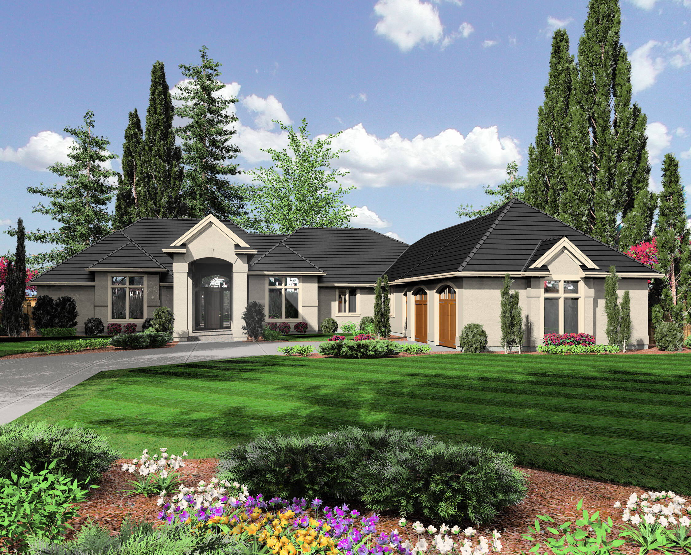 Rambler, single-story, one-story, ranch, house plan, home plan, split ...